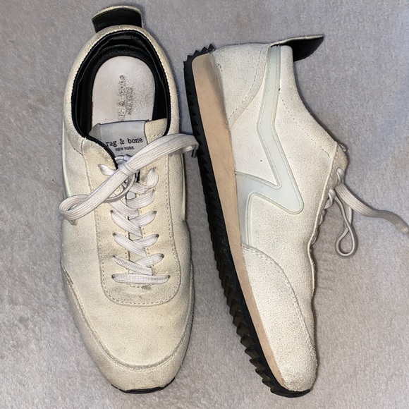 rag & bone | Shoes | Rag Bone Retro Runner Sneakers In Ivory Suede Sz ...
